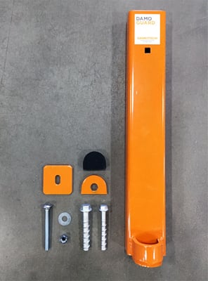 Why is the Damo Guard attached to the upright with bolts?