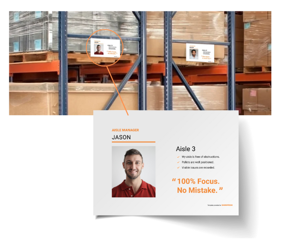 Safety sign for Warehouse End-of-aisle | Damotech